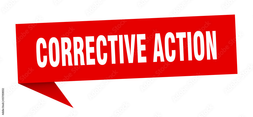 corrective action banner. corrective action speech bubble. corrective ...