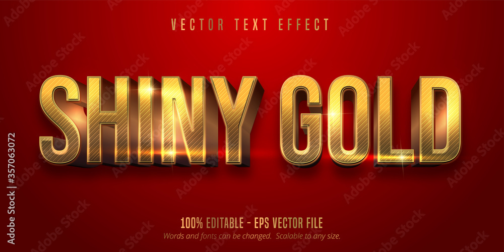 Red color and shiny gold style editable text effect Stock Vector ...