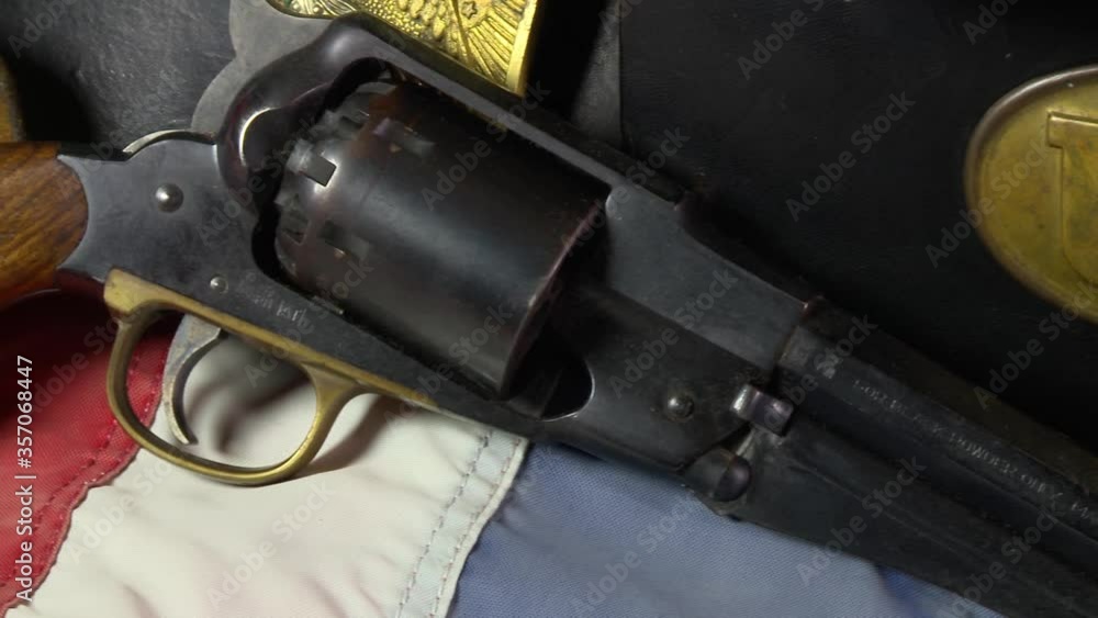 Civil War artifacts including a gun with a United States flag and ...