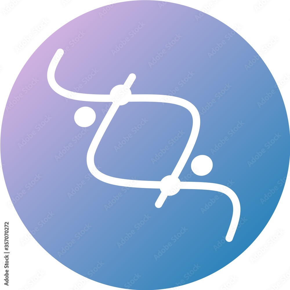 DNA spiral in circle icon with Colorful smooth gradient color. Deoxyribonucleic, nucleic acid ...