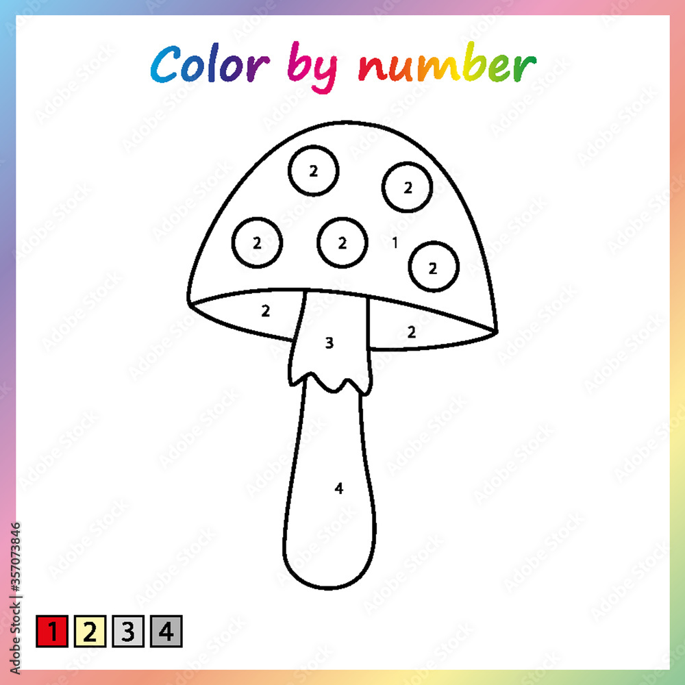 Worksheet for education. painting page, color by numbers. Game for ...