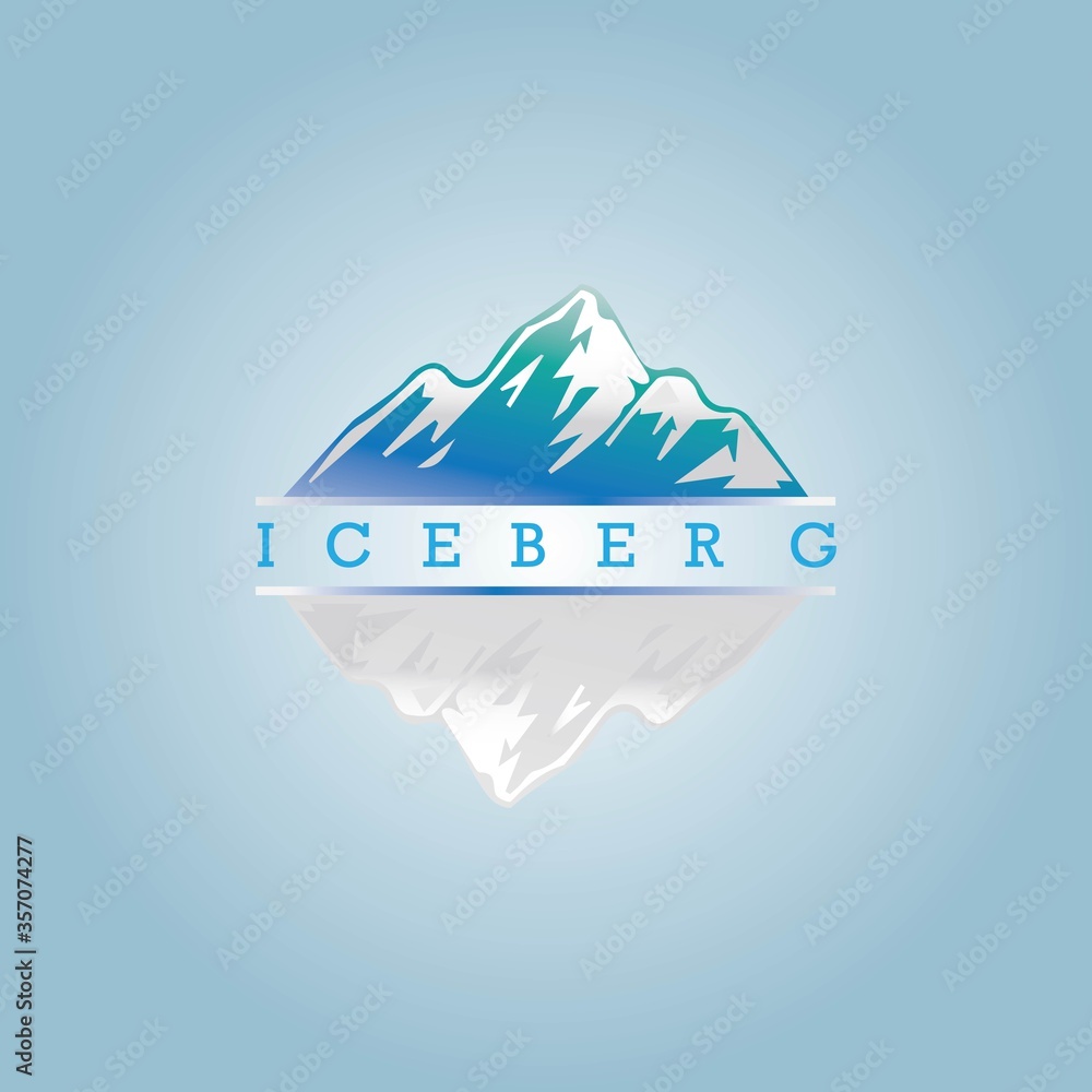 Elegant design of the iceberg logo with shadows. Creative iceberg logo ...