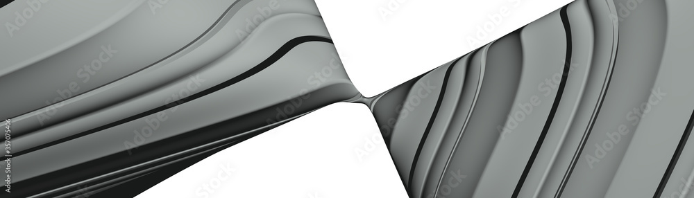 Ultra wide 3D illustration of a geometrical shape of MINT CREAM color ...