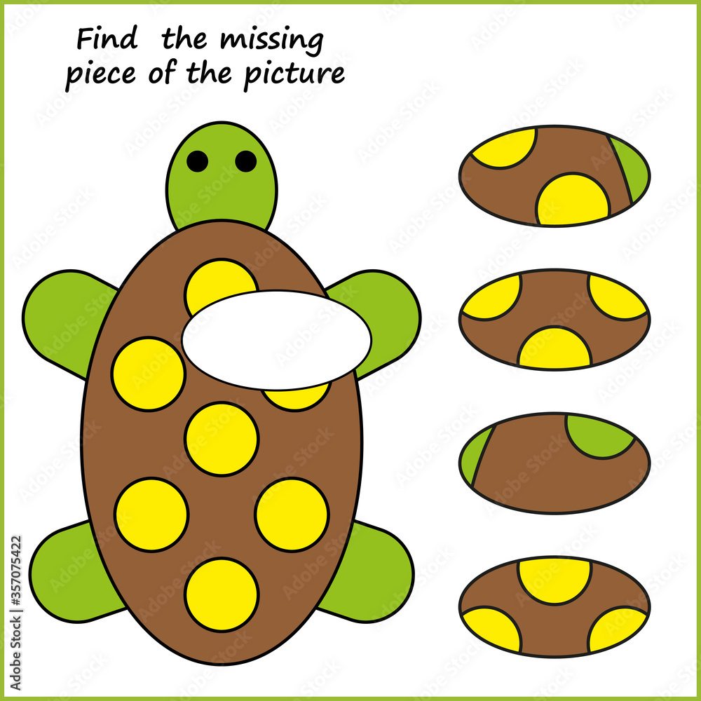 Visual logic puzzle: Find missing piece - Puzzle game for kids. Worksheet for Children. Stock ...