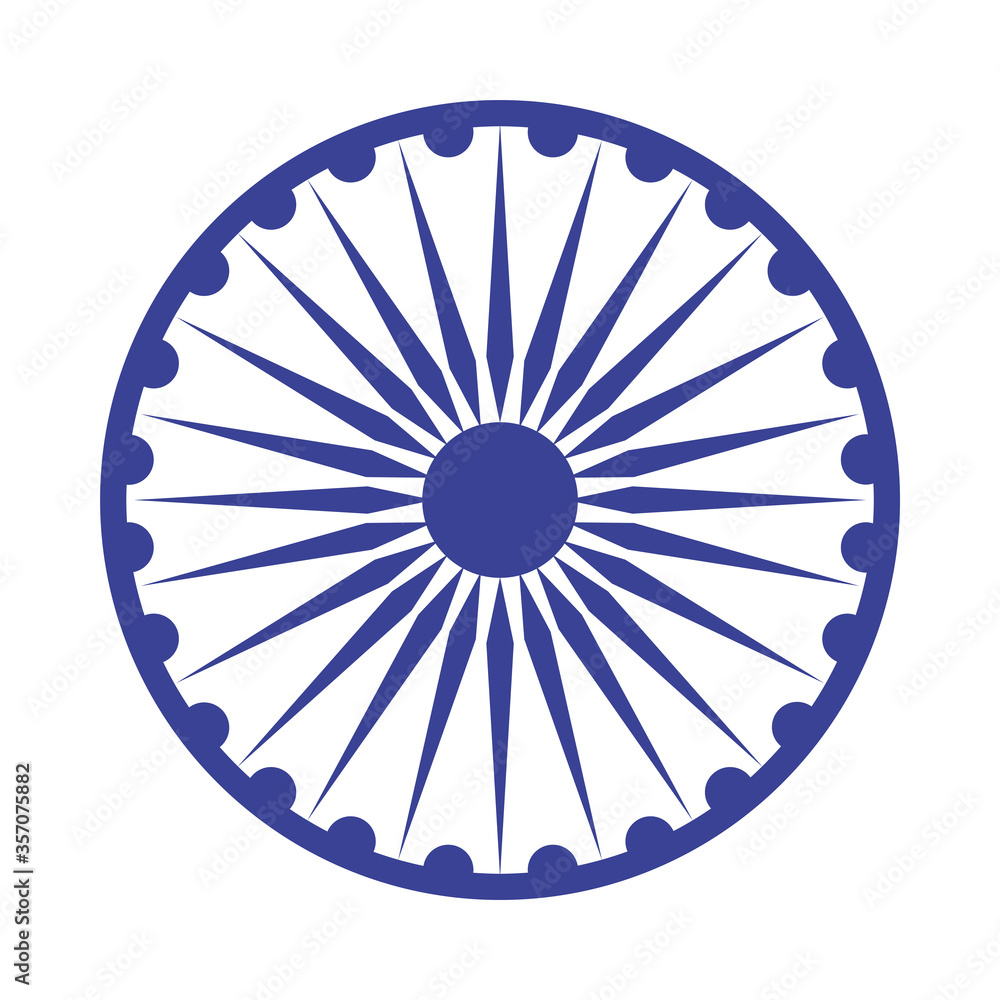 chakra Ashoka hindu decoration icon Stock Vector | Adobe Stock