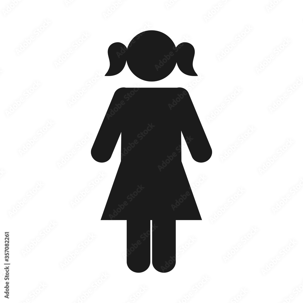 pictogram girl icon, silhouette style Stock Vector | Adobe Stock