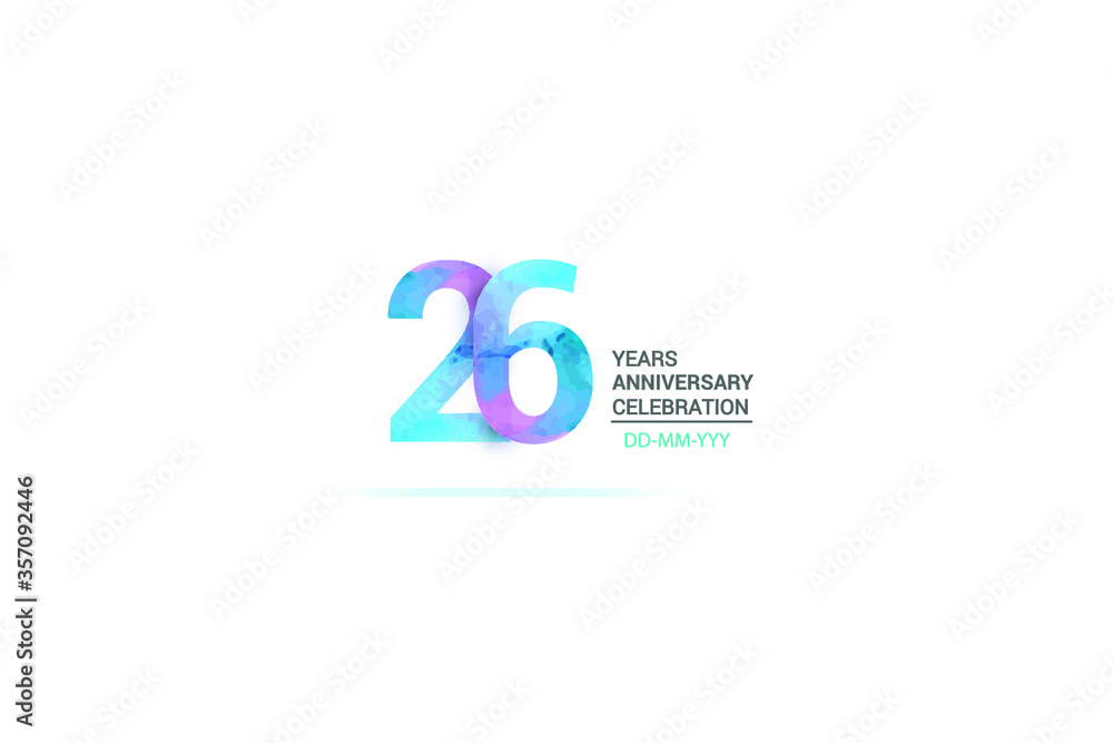 26 years anniversary celebration logotype. anniversary logo with ...