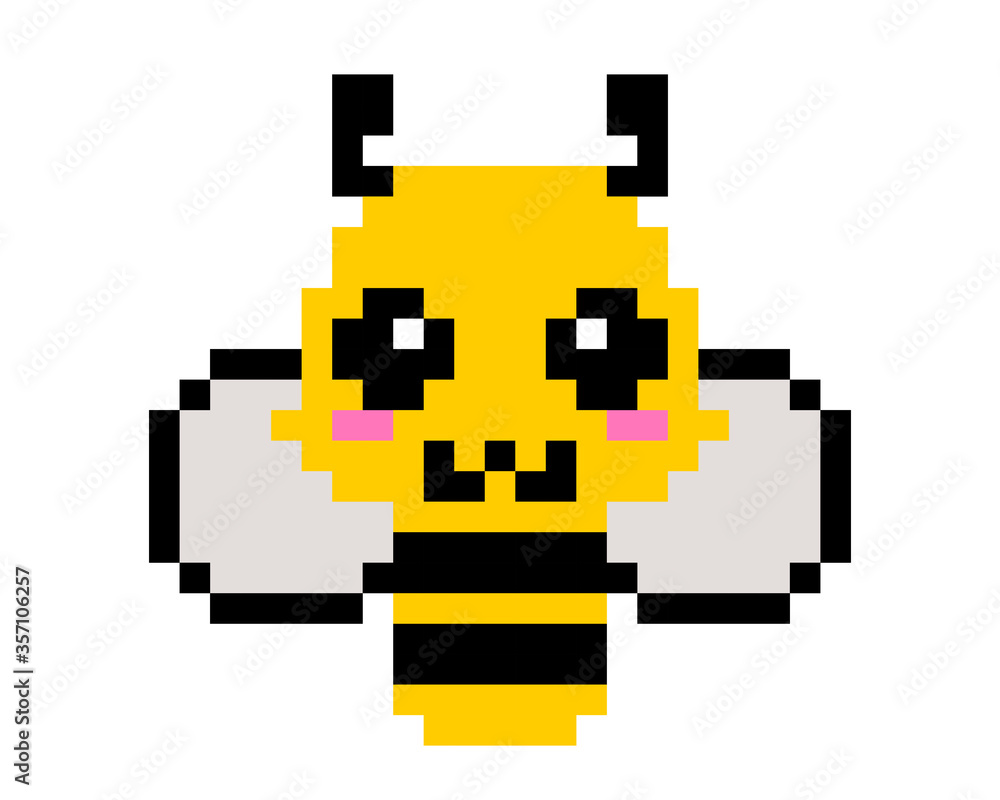 Bee. Pixel bee image. Vector Illustration of pixel art. Stock Vector ...