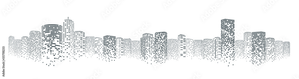 Futuristic night city. Building and urban vector Illustration, City ...