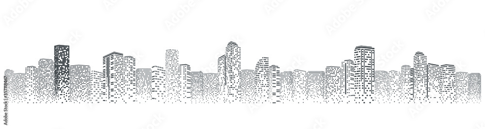 Futuristic night city. Building and urban vector Illustration, City ...