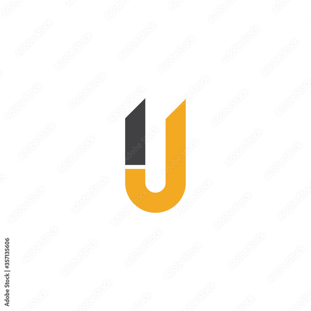 initial letter U and J, UJ, JU logo monogram line art style design and ...