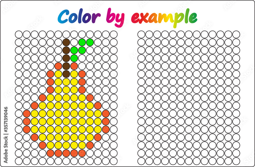 Worksheet. apple - puzzle task, game for preschool kids. Color by ...