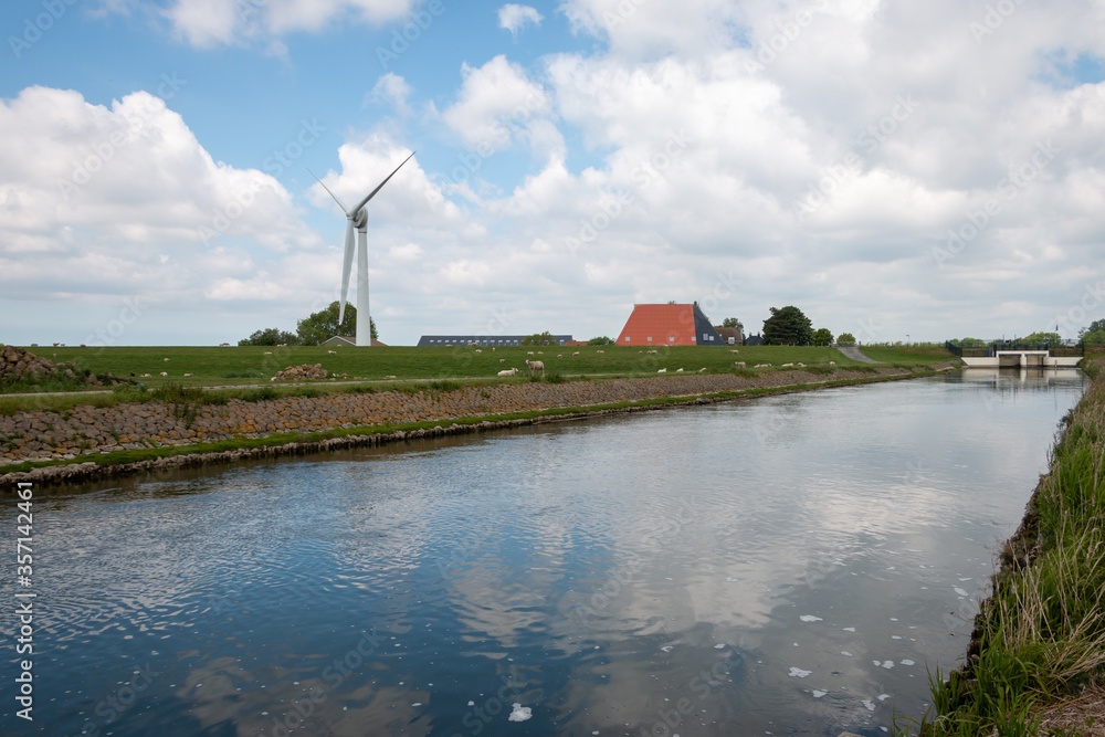 Dewatering channel of the IJsselmeer in the Netherlands, province ...