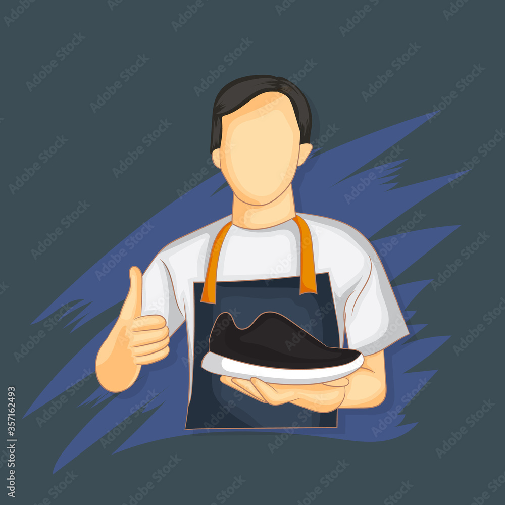vector shopkeeper a friendly man Stock Vector | Adobe Stock