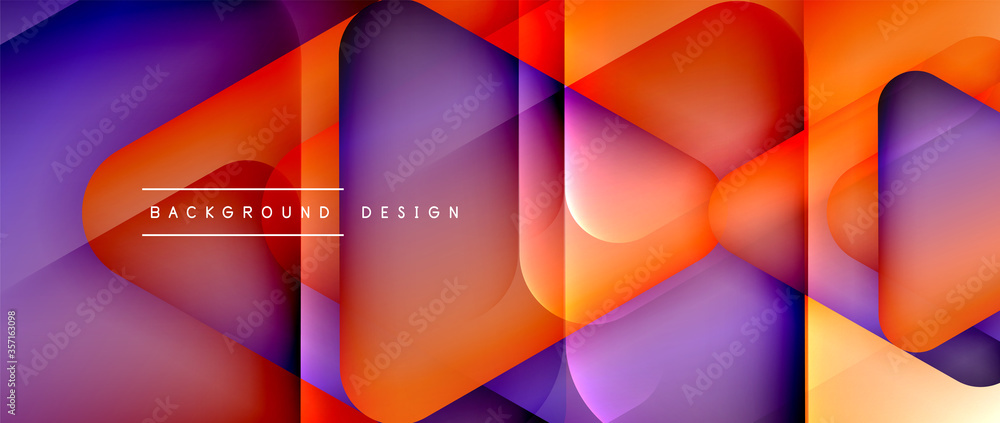Triangle shapes geometric abstract background. 3D shadow effects and ...