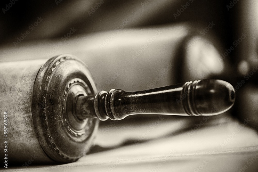 Old torah scroll book close up detail. Torah Jewish People. Stock Photo ...