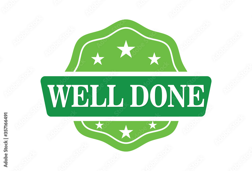 well done stamp, round ribbon well done sign Stock Vector | Adobe Stock