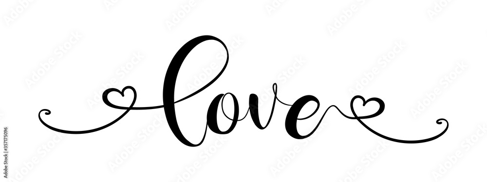 LOVE. Hand drawn modern brush calligraphy text - love . Print for tee ...