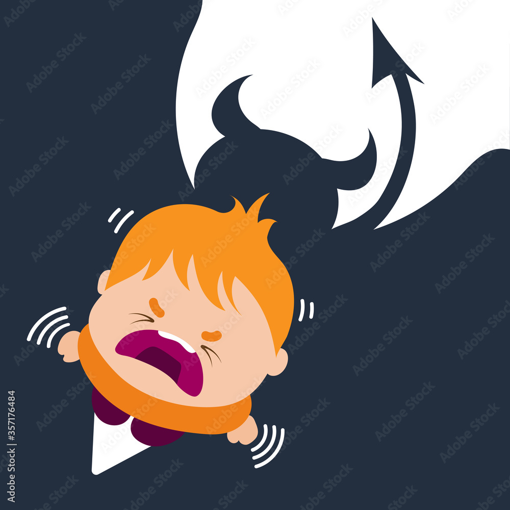 Angry crying red head child. Boy looking up and expressing frustration ...