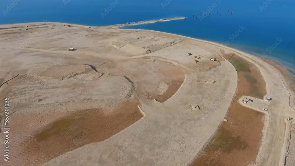 Aerial view of the construction of one of the longest bridges in the ...