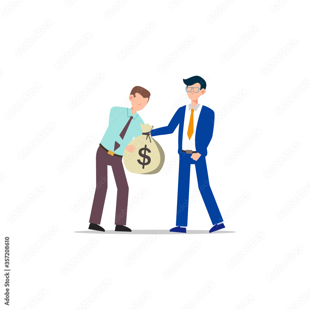 Cartoon character illustration of business friend helping each other ...