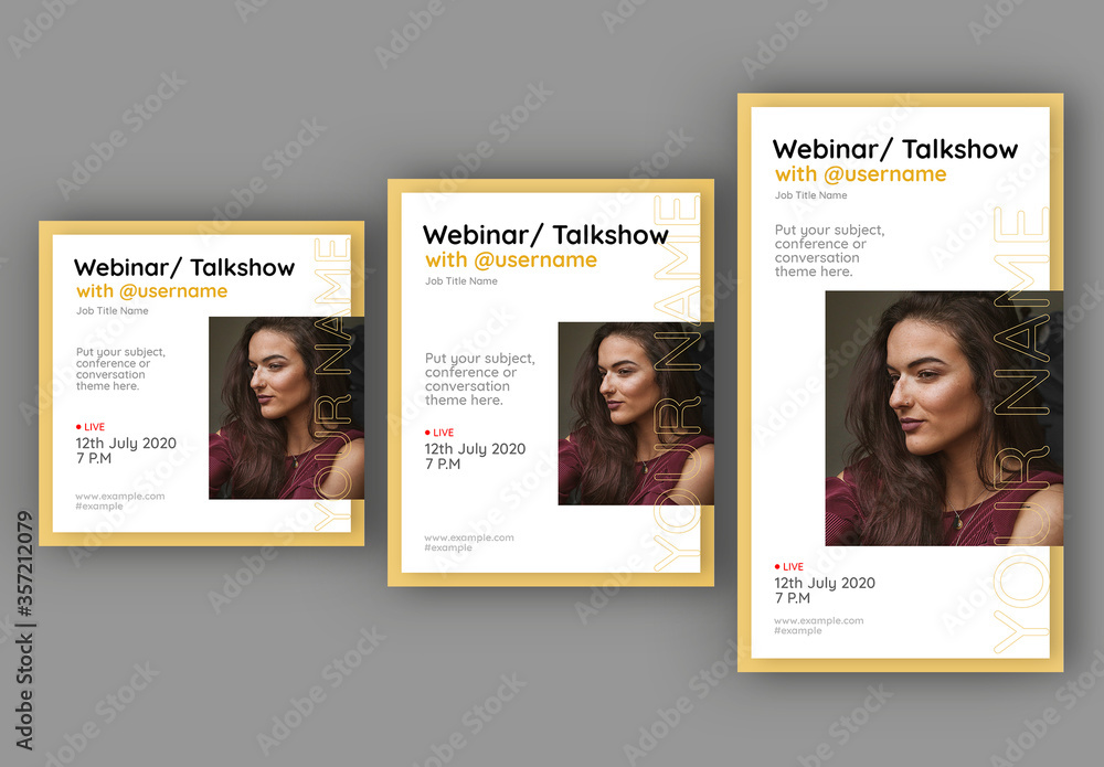 Webinar Talk Show Social Media Layout Set Stock Template | Adobe Stock