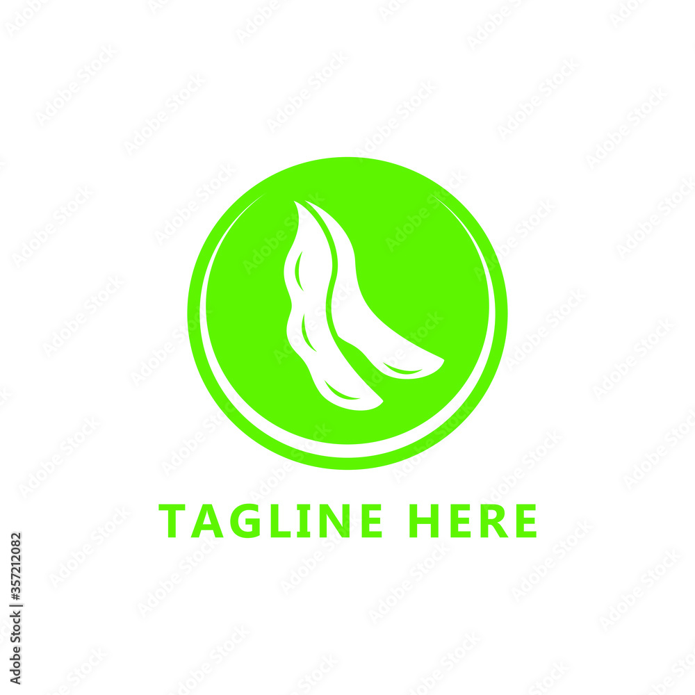 abstract green bean logo vector illustration. bean logo character ...