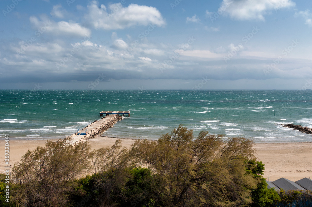 Venezia Lido, vento di bora ai Murazzi Stock Photo | Adobe Stock
