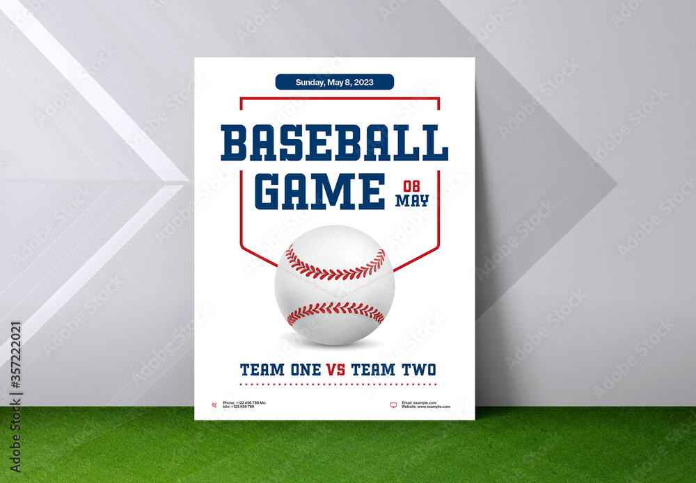 Baseball Flyer Layout Stock Template | Adobe Stock