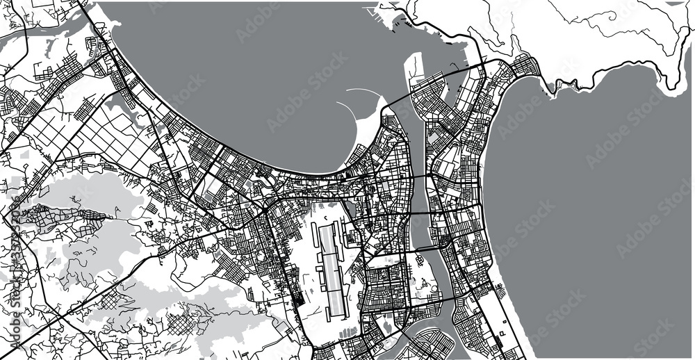 Urban vector city map of Da Nang, Vietnam Stock Vector | Adobe Stock