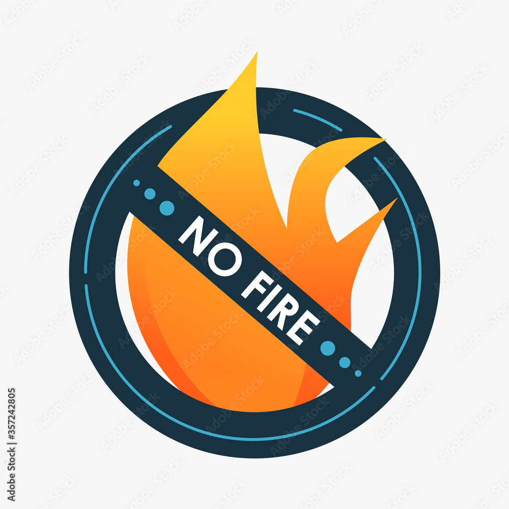 No fire. Do not play with fire. Warning sign Isolated on a white ...