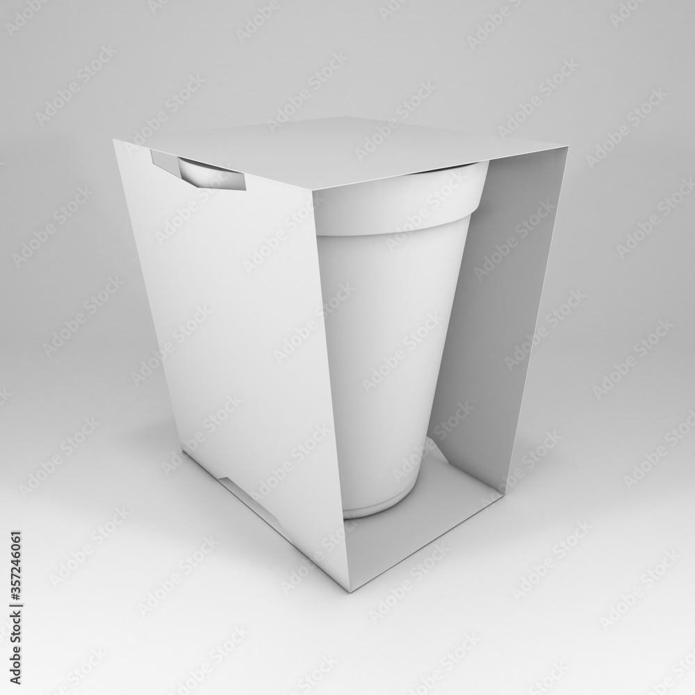 3d mock up render instant soup from inside Stock Illustration | Adobe Stock