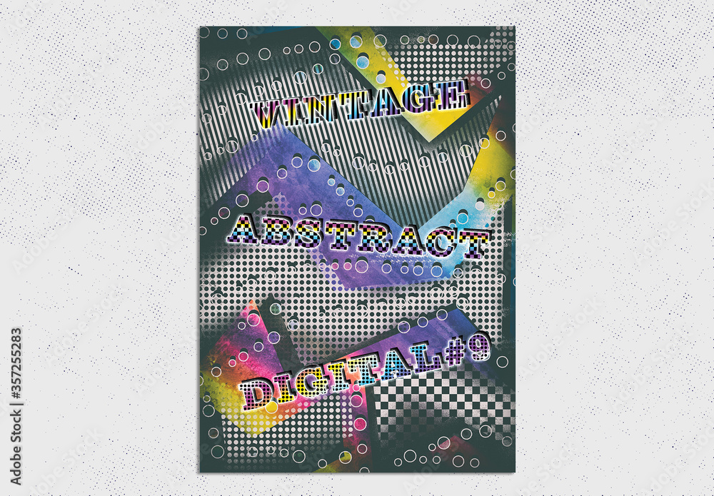Vintage Abstract Poster Layout with Gradient Background Stock Template ...