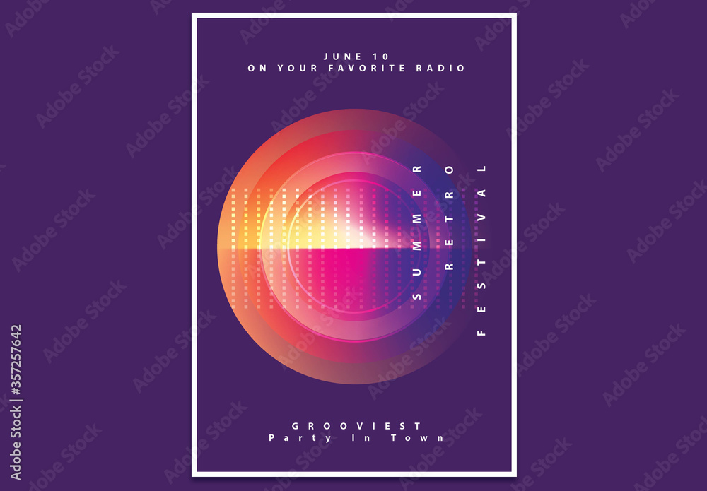 Retro Party Poster Layout with Vibrant Abstract Design Stock Template ...
