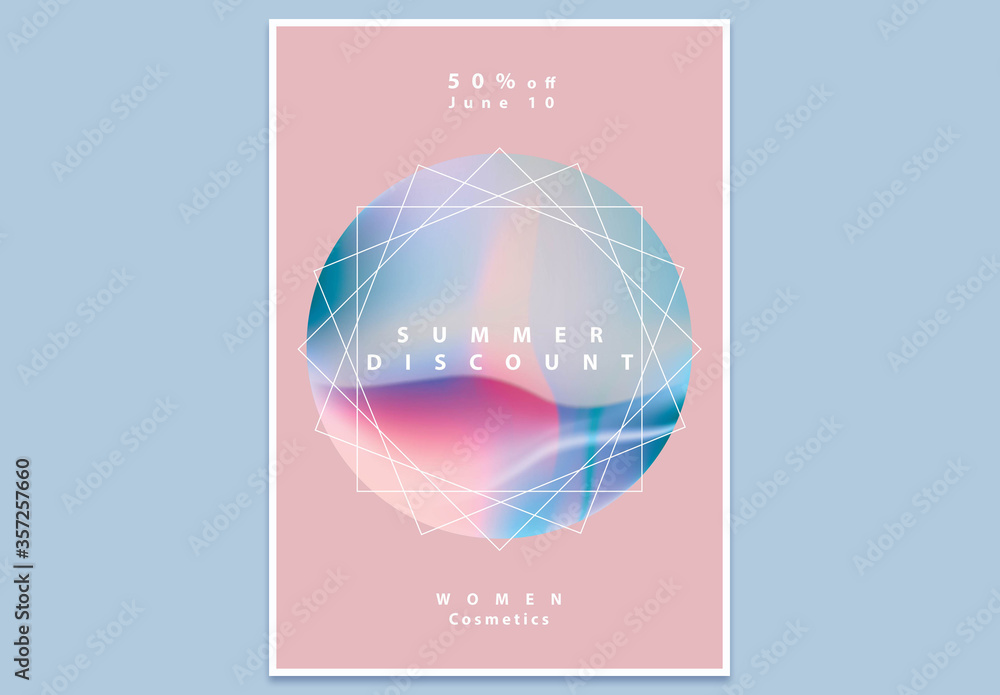 Modern Abstract Poster Layout with Pastel Gradient Geometric Design ...