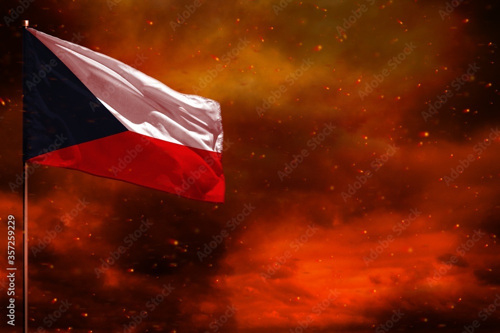 Fluttering Czechia flag mockup with blank space for your text on ...