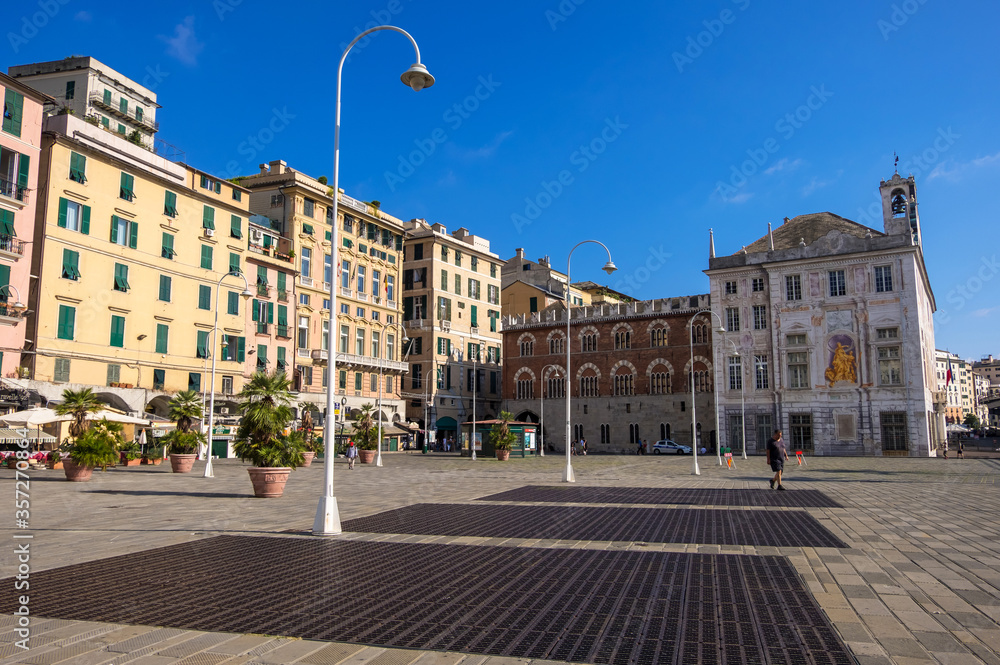 Genoa, Italy - August 18, 2019: The Palazzo San Giorgio or Palace of St ...