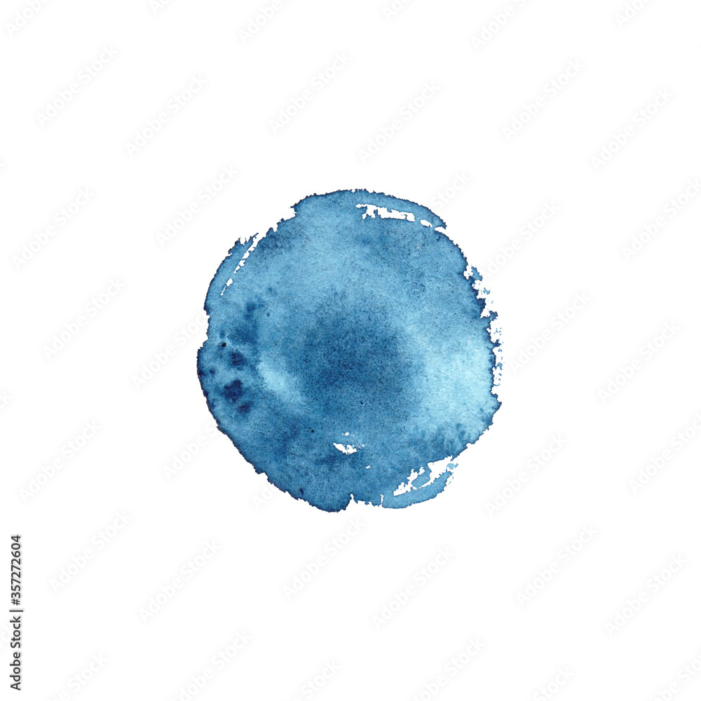 Hand drawn watercolor blue circle texture background, Watercolor ...