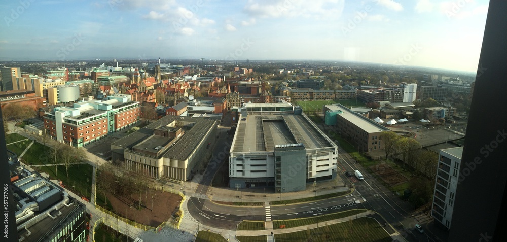 manchester, England, 05/05/2020 Manchester city from above aerial view ...