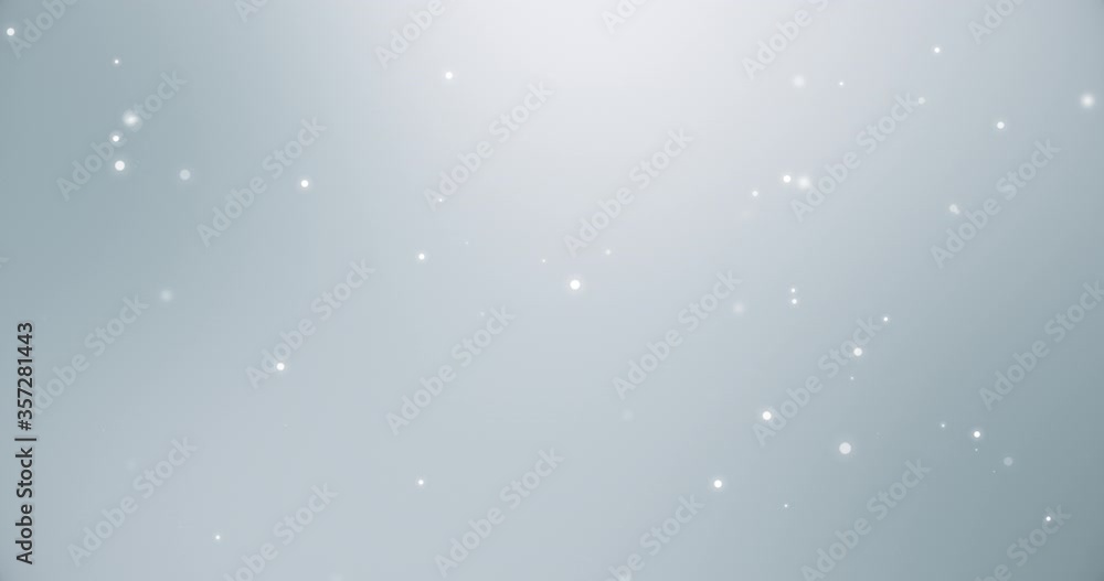 Seamless loop - abstract white particles floating on clean gray ...