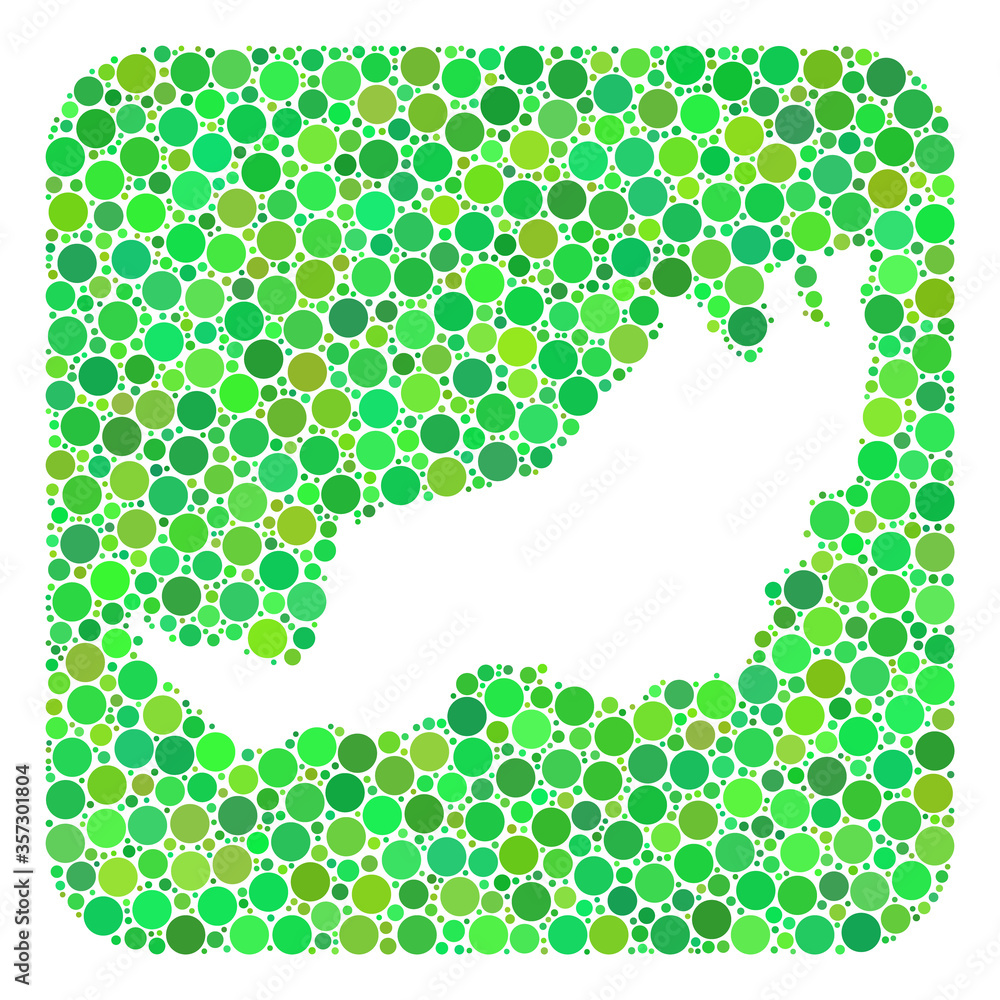 Map of Sarawak mosaic composed with rounded rectangle and stencil ...