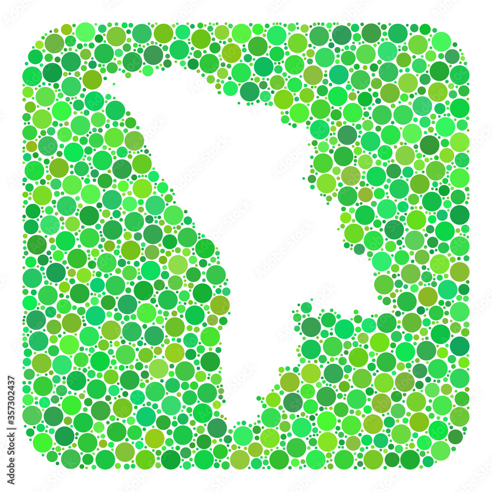 Map of Moldova collage created with rounded rectangle and hole. Vector ...
