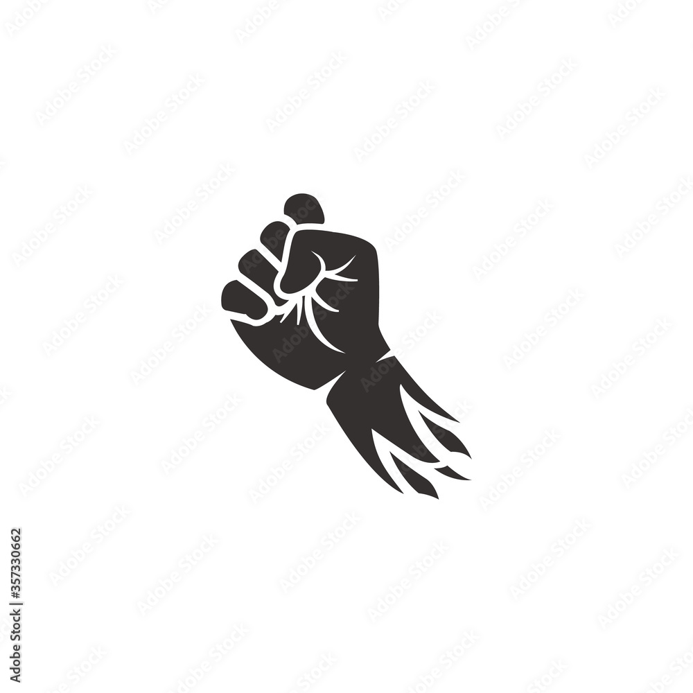 Flying hand fist punch vector logo icon symbol icon simple Stock Vector ...