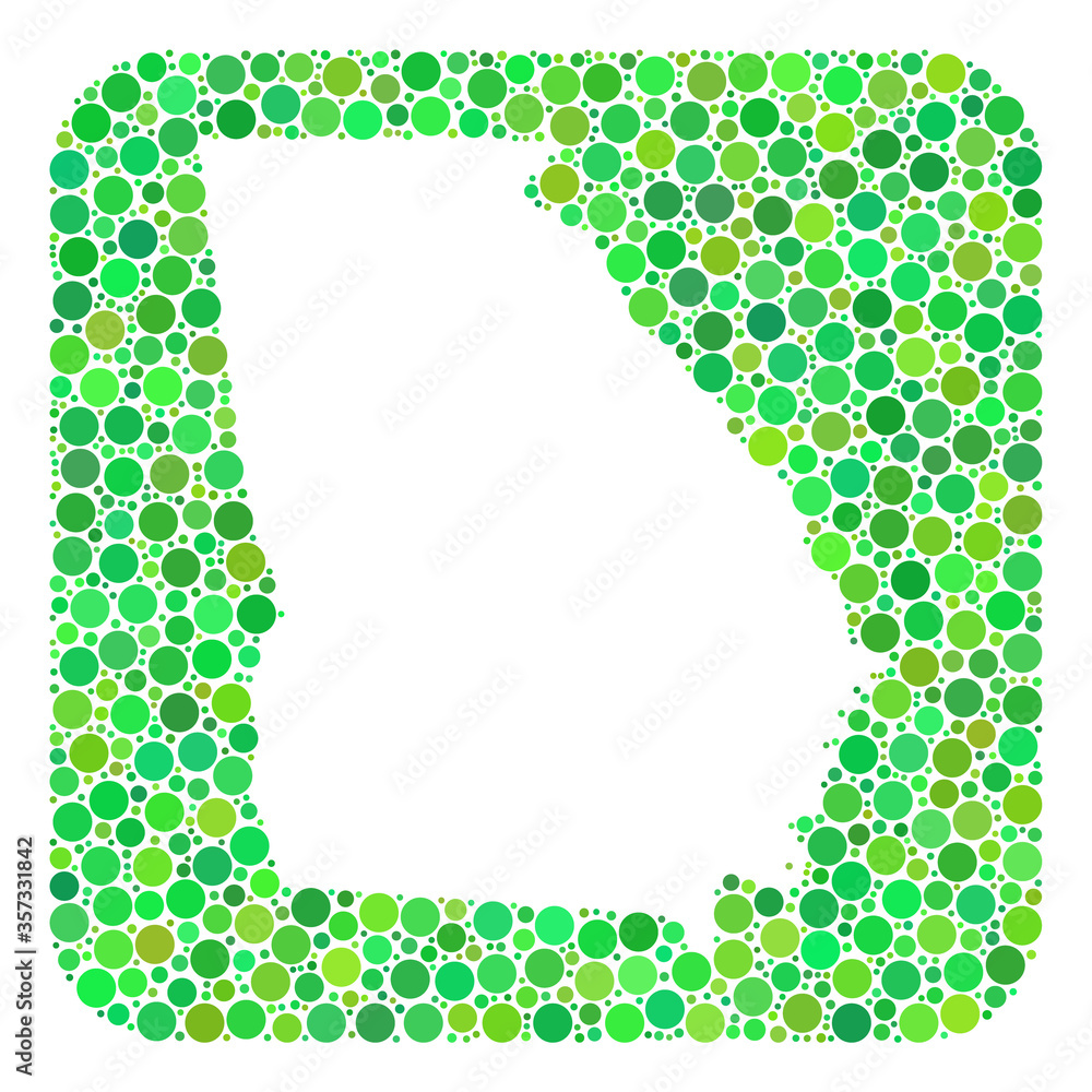 Map of Georgia State mosaic formed with rounded rectangle and hole ...