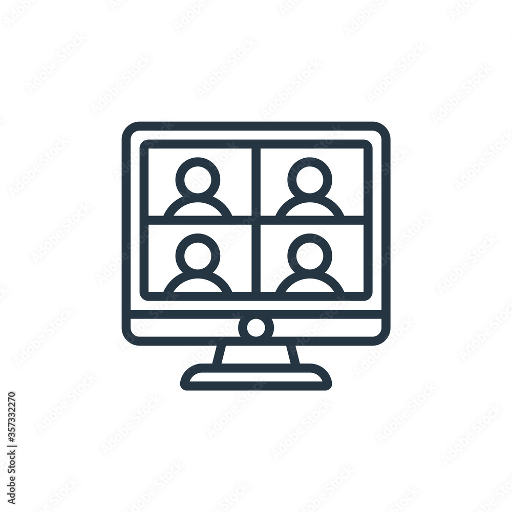 video call vector icon. video call editable stroke. video call linear ...