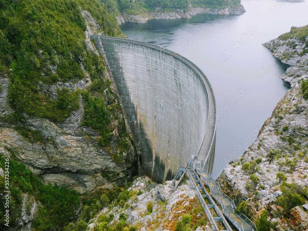 The Gordon River Dam is a gated double curvature concrete arch dam in ...