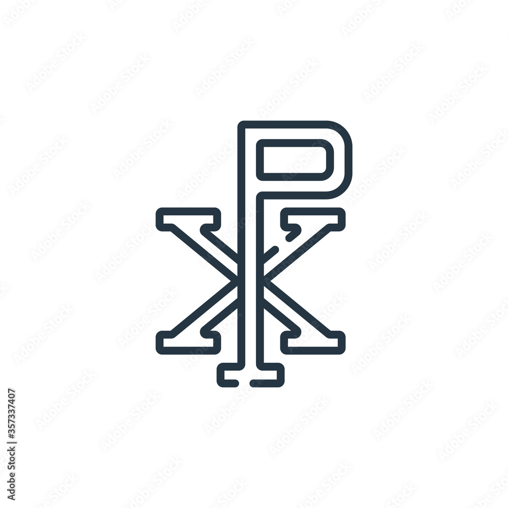 chi rho vector icon. chi rho editable stroke. chi rho linear symbol for ...