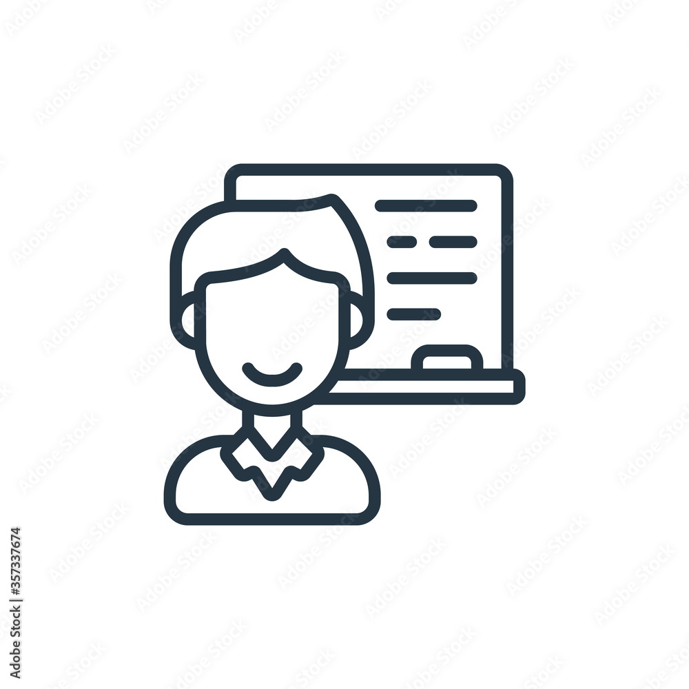 teacher vector icon. teacher editable stroke. teacher linear symbol for ...