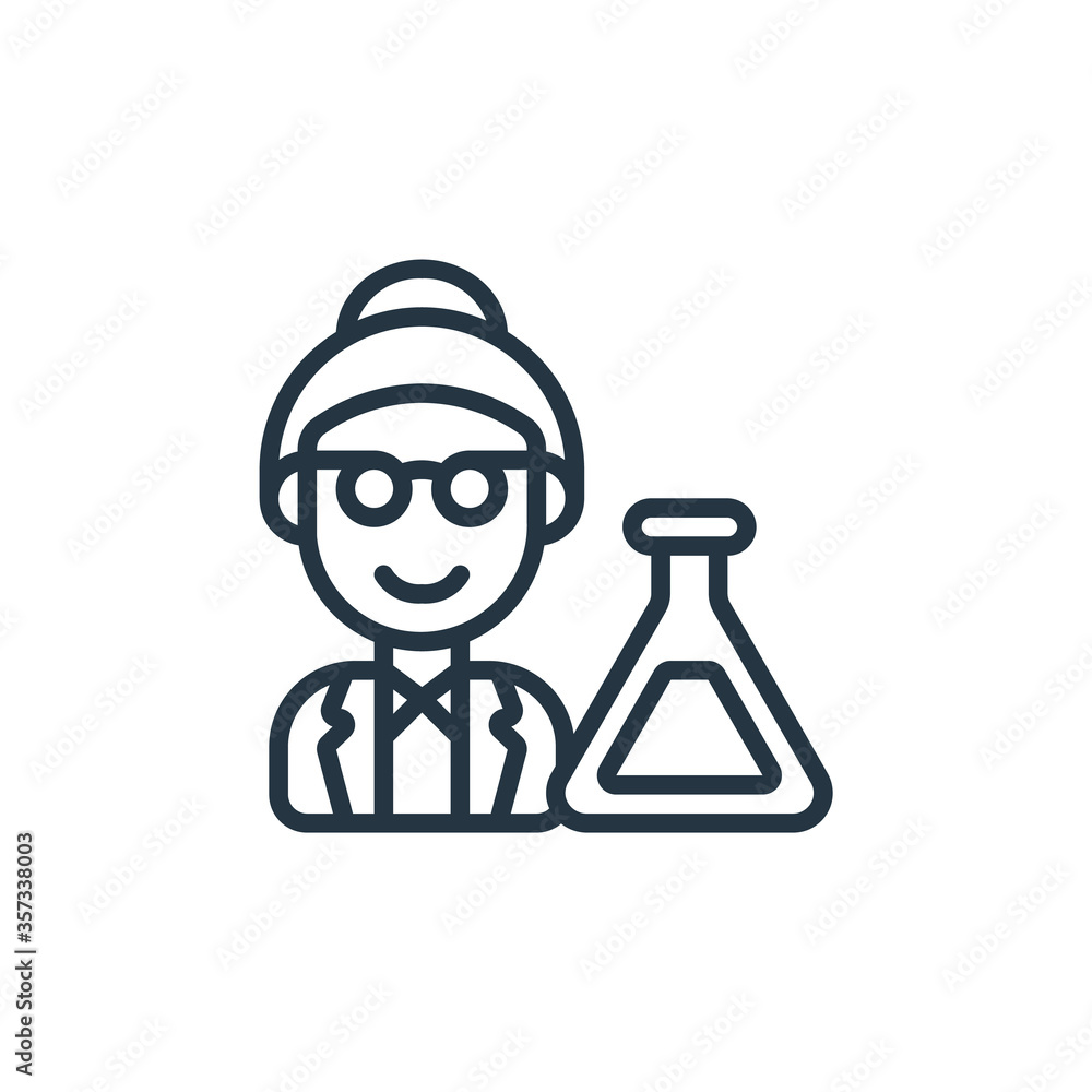 scientist vector icon. scientist editable stroke. scientist linear ...