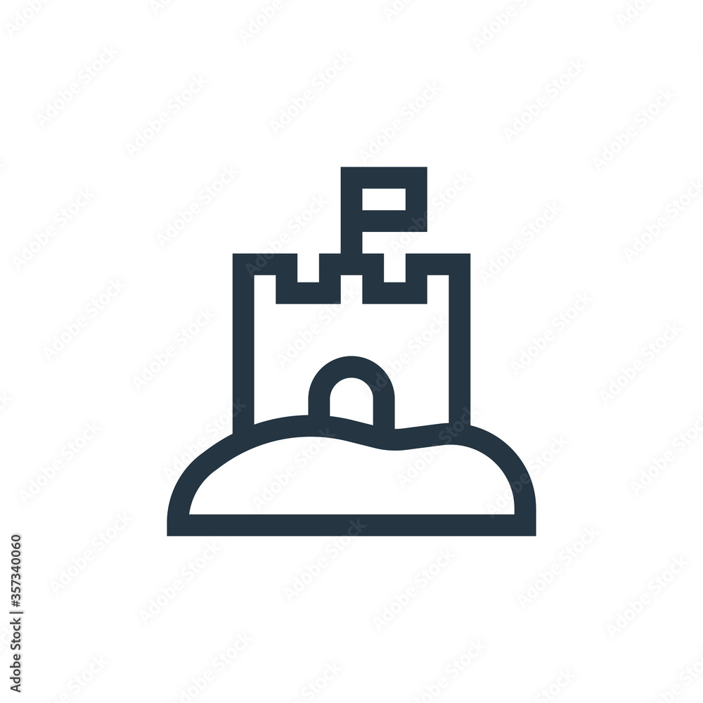 sand castle vector icon. sand castle editable stroke. sand castle ...
